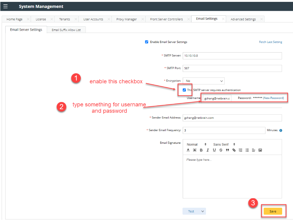 Troubleshooting "Failed to Send Email" Error | NetBrain Technologies Inc. Portal | NetBrain ...