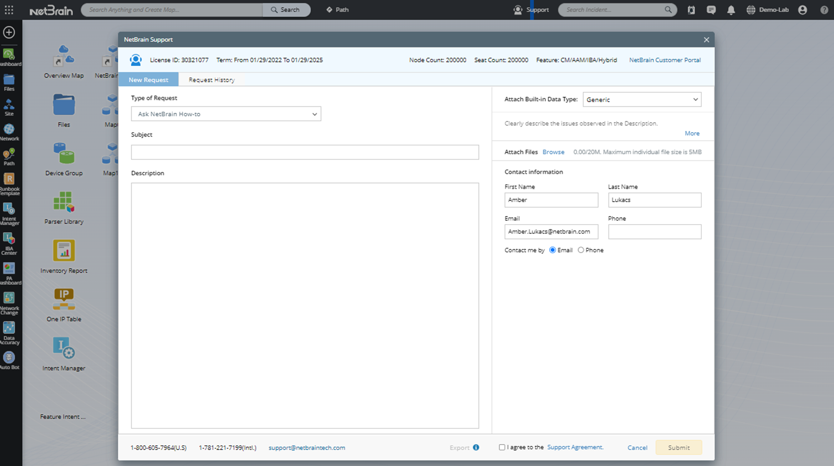 How To Create A Support Ticket In Netbrain Netbrain Technologies Inc Portal Netbrain