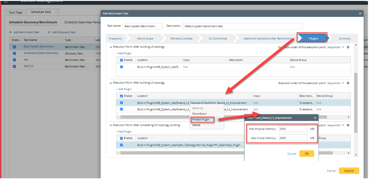 Troubleshooting System Benchmark Plugin and Schedule Plugin Failure | NetBrain Technologies Inc ...