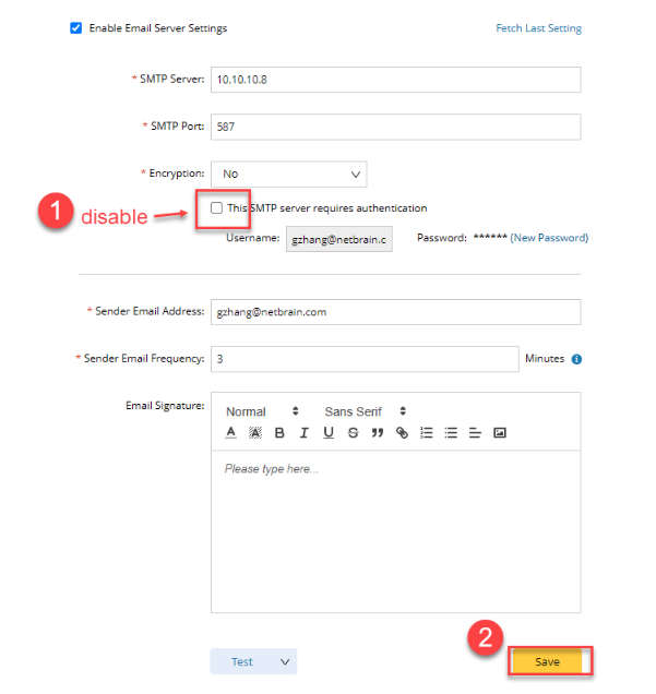 Troubleshooting "Failed to Send Email" Error | NetBrain Technologies Inc. Portal | NetBrain ...